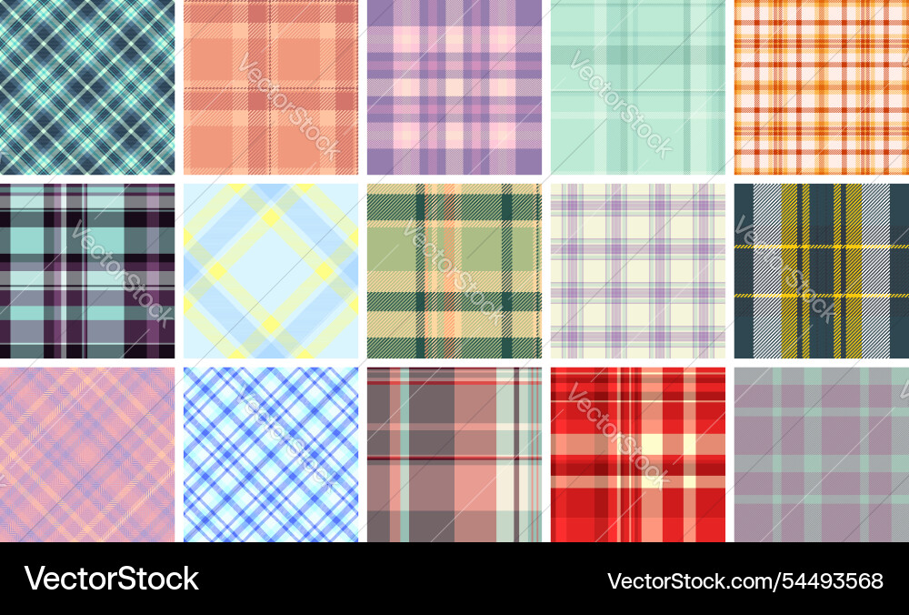 A geometric plaid collection with mix Royalty Free Vector