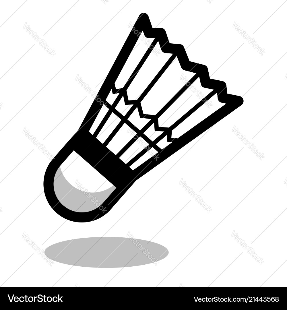 Badminton shuttlecock racket sport ball logo line Vector Image