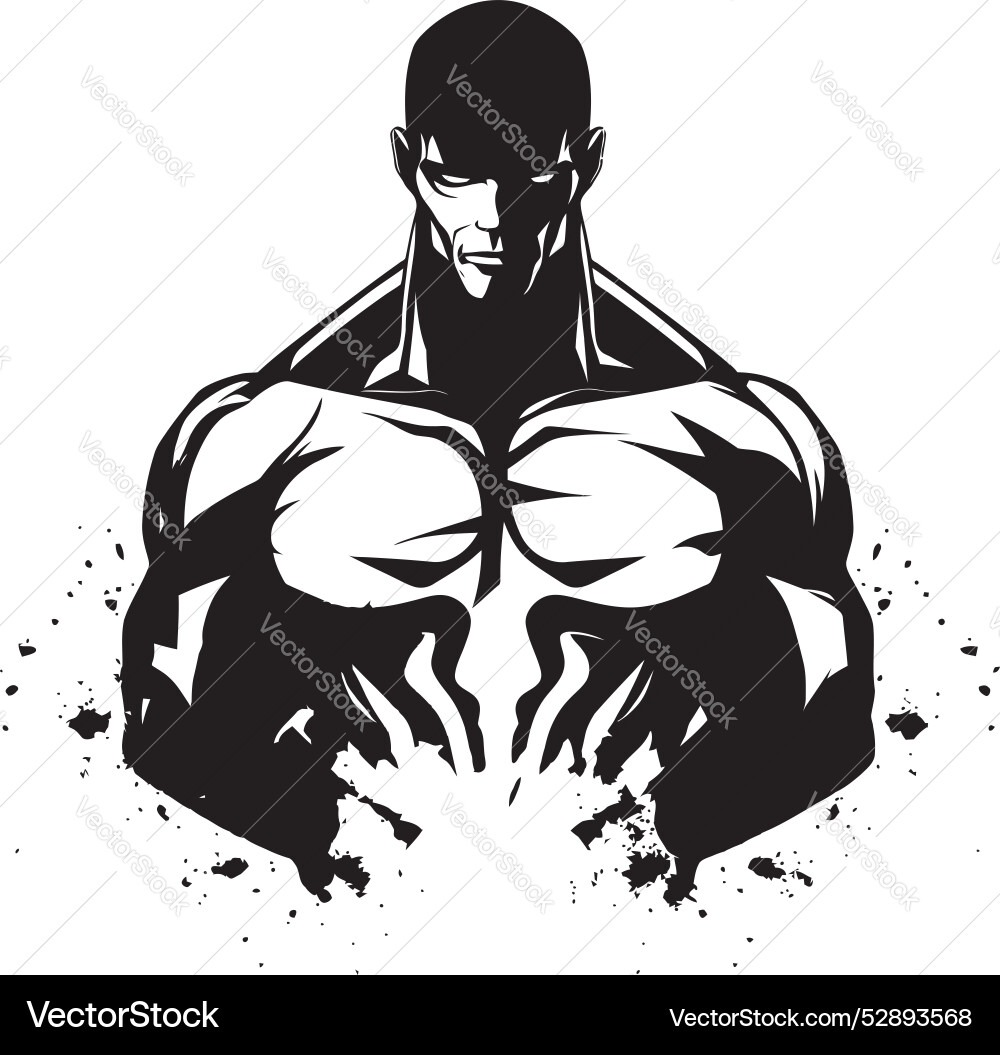 Bold bodybuilder majesty craft sleek Royalty Free Vector