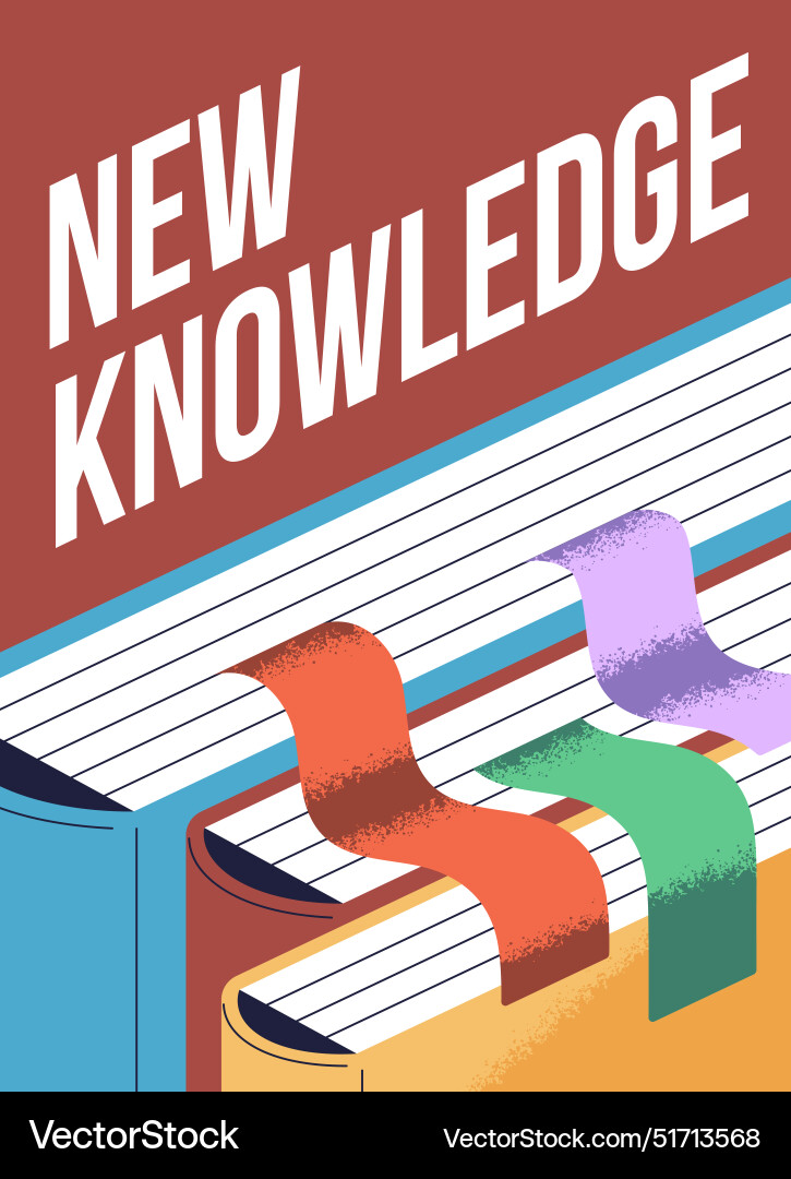Books for knowledge and education poster design Vector Image