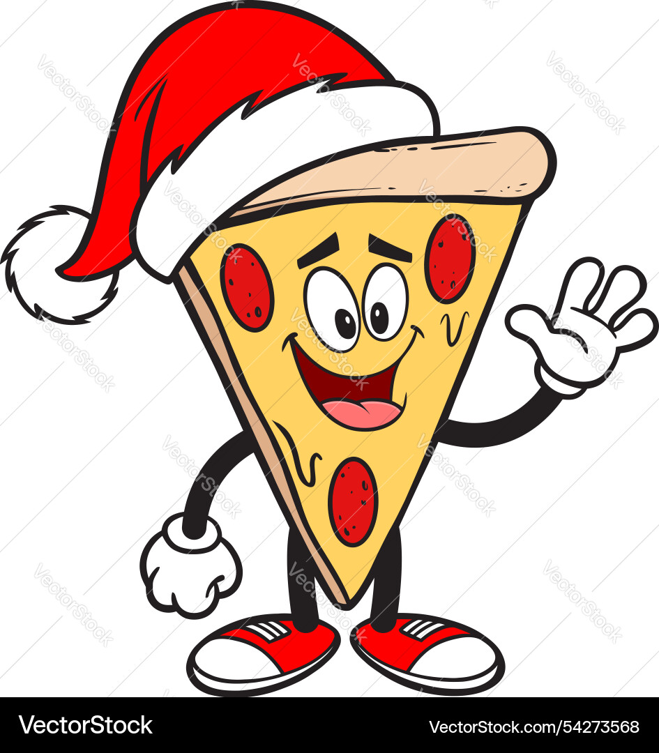 Christmas pizza party Royalty Free Vector Image
