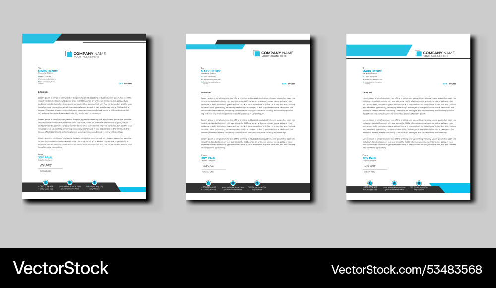 Creative and smart letterhead design Royalty Free Vector