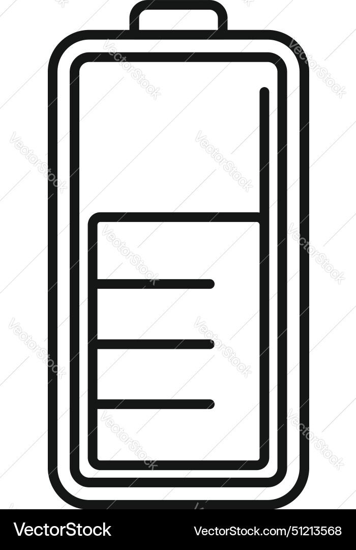 Electric charge battery icon outline cell Vector Image