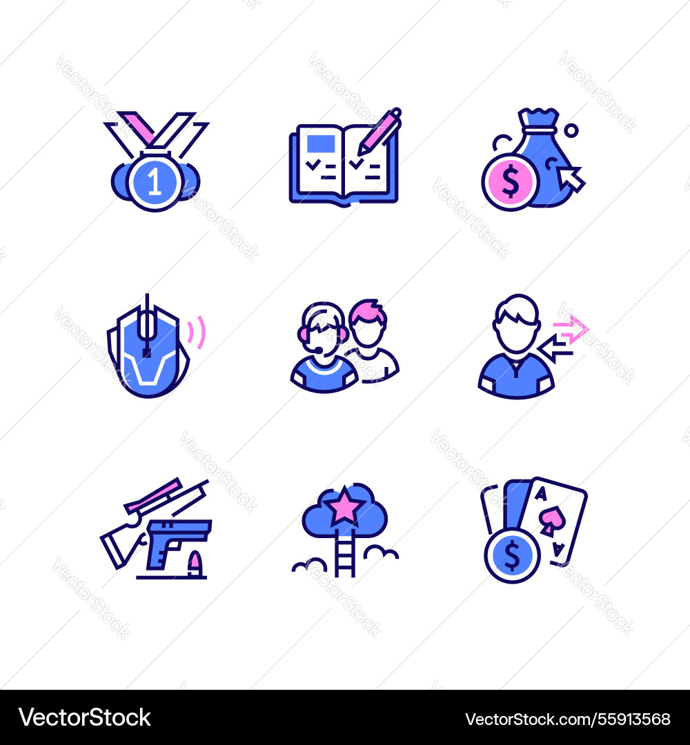 Game components - line design style icons set Vector Image