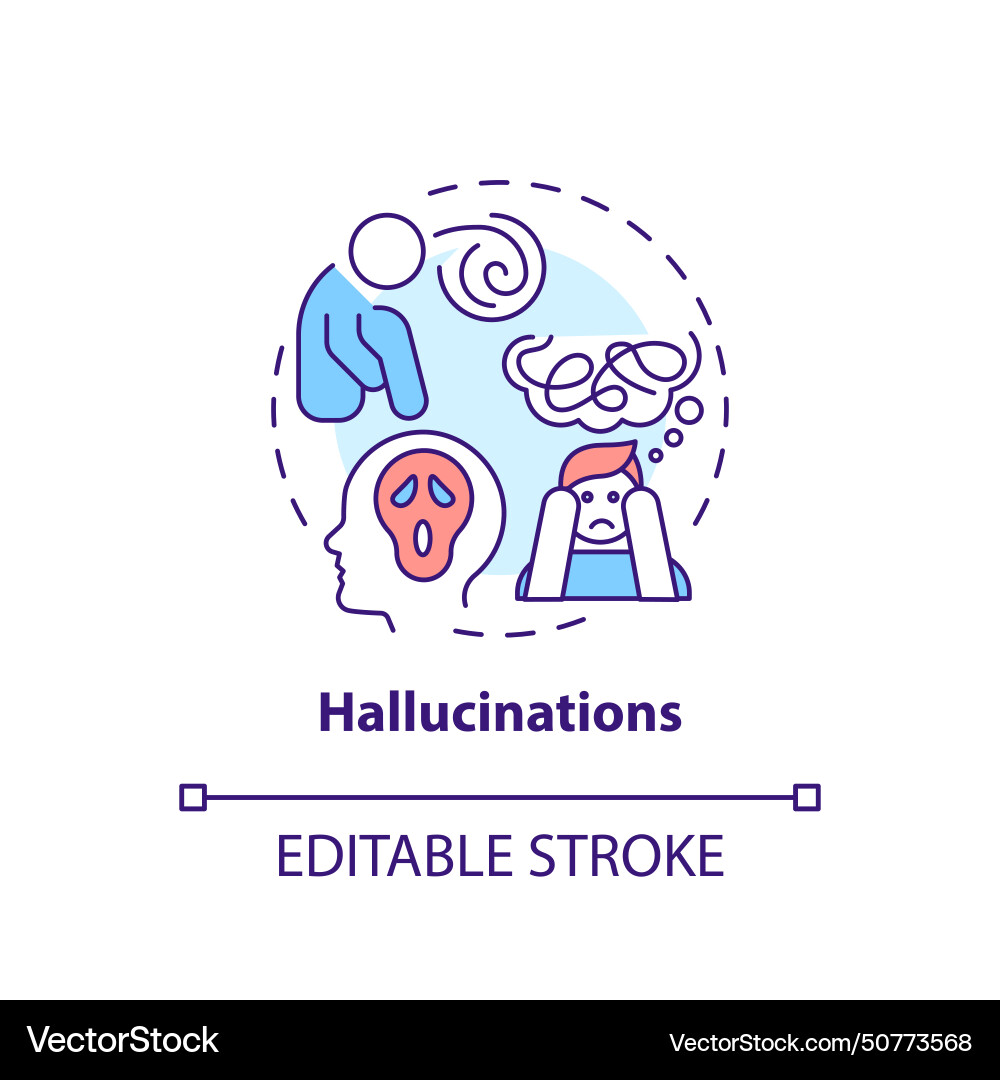 Hallucination neurology illness multi color Vector Image