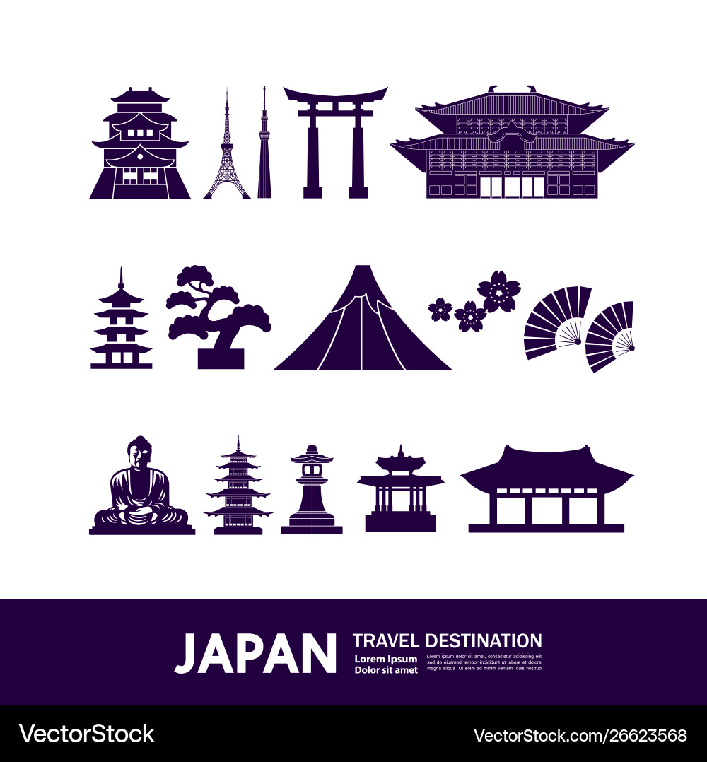 Japan travel destination Royalty Free Vector Image