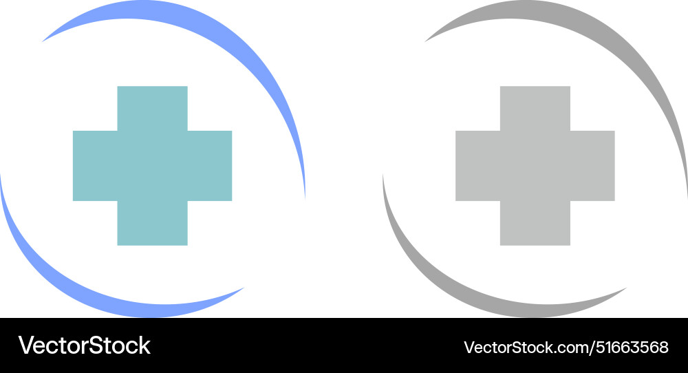 Pharmacy blue cross sign symbol logo Royalty Free Vector