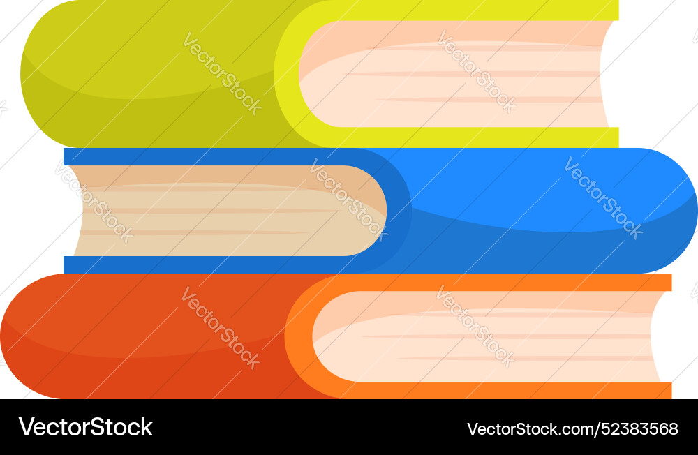 Stack of colorful books forming a small tower Vector Image