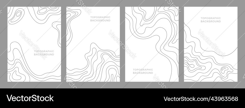 Topographic Map Banners - Terrain Lines Royalty Free Vector