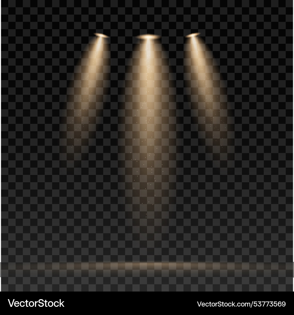 Bright lighting spotlights light effect Royalty Free Vector
