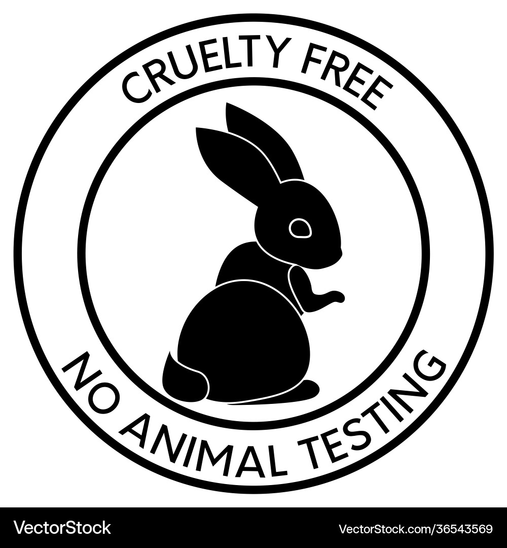 Cruelty-Free Rabbit Emblem Royalty Free Vector Image