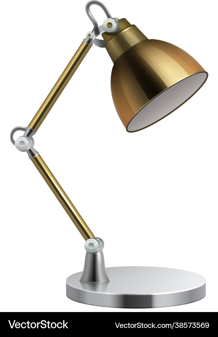 Desk lamp realistic metal office lighting Vector Image