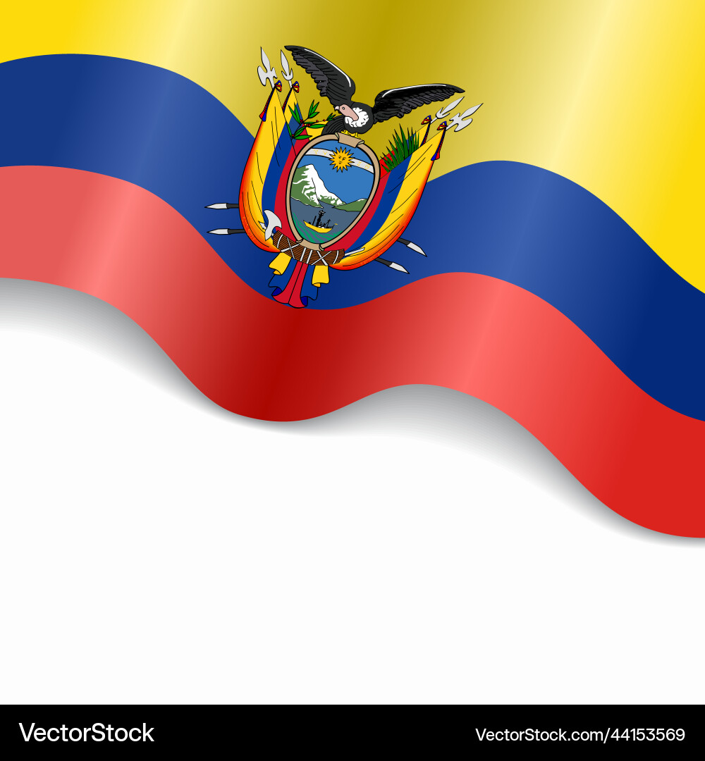 Ecuadorian flag wavy abstract background Vector Image