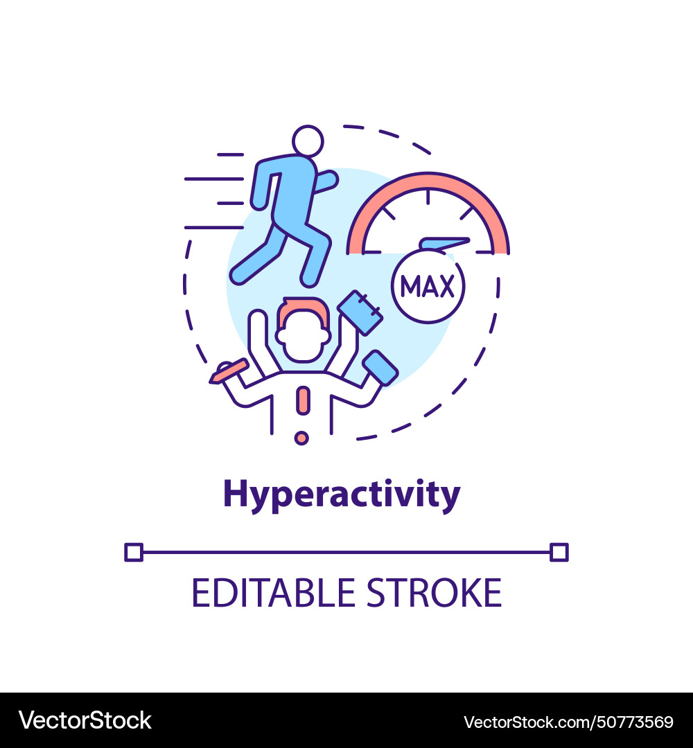 Hyperactivity focus issues multi color concept Vector Image