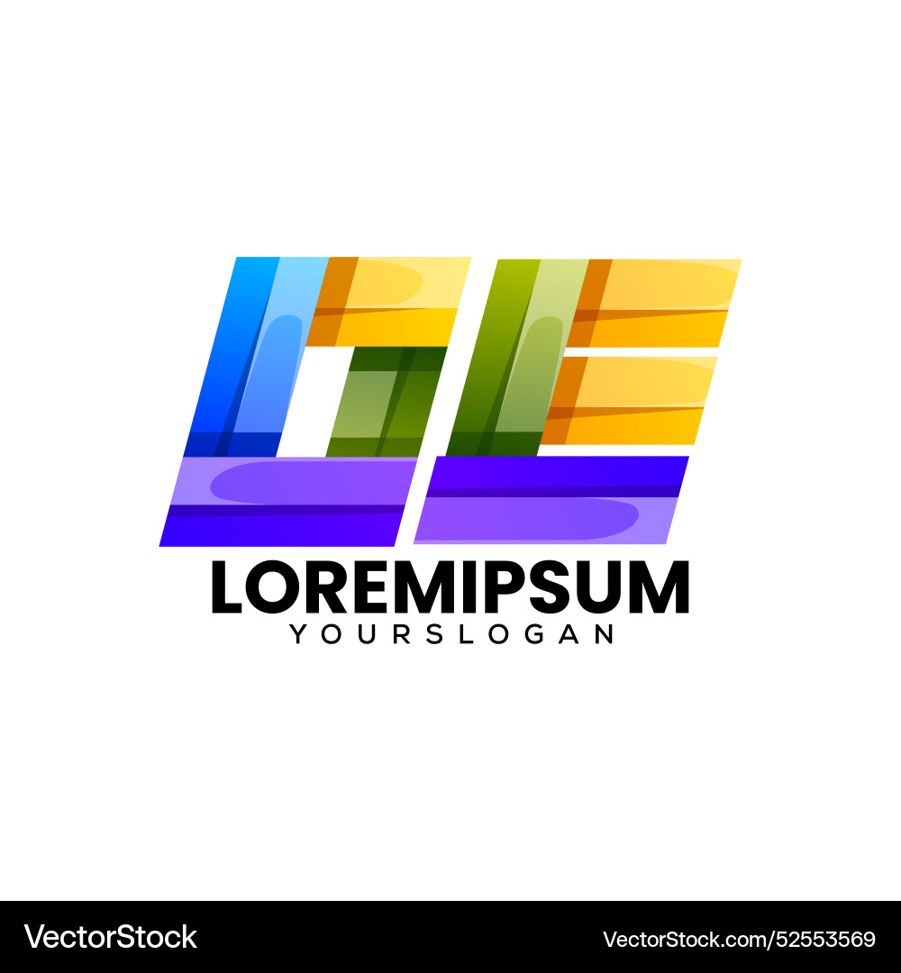 Letter o e colorful icon logo design Royalty Free Vector