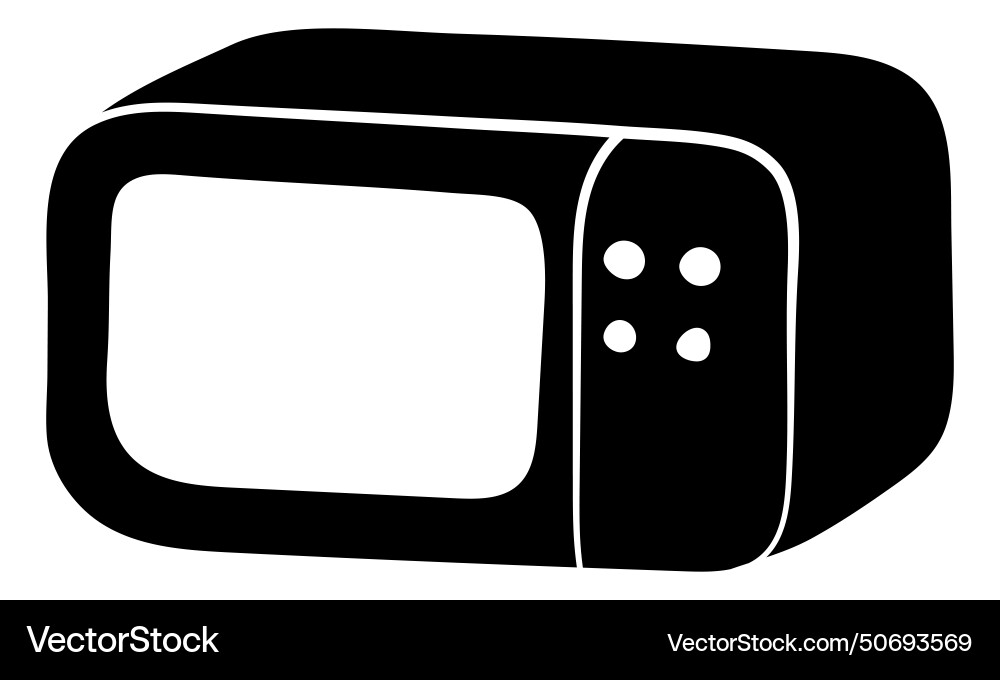 Microwave oven silhouette Royalty Free Vector Image