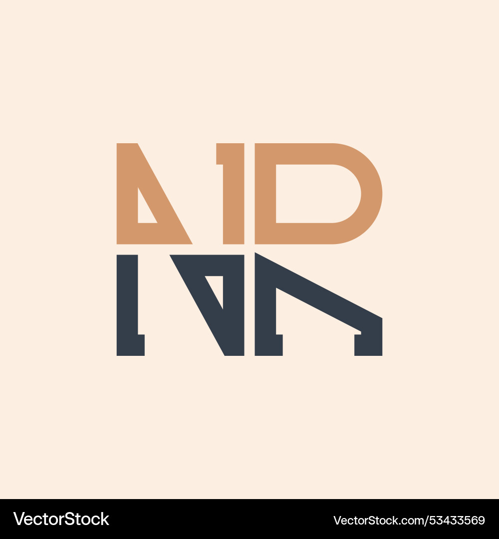 Modern nr letter logo design creative Royalty Free Vector