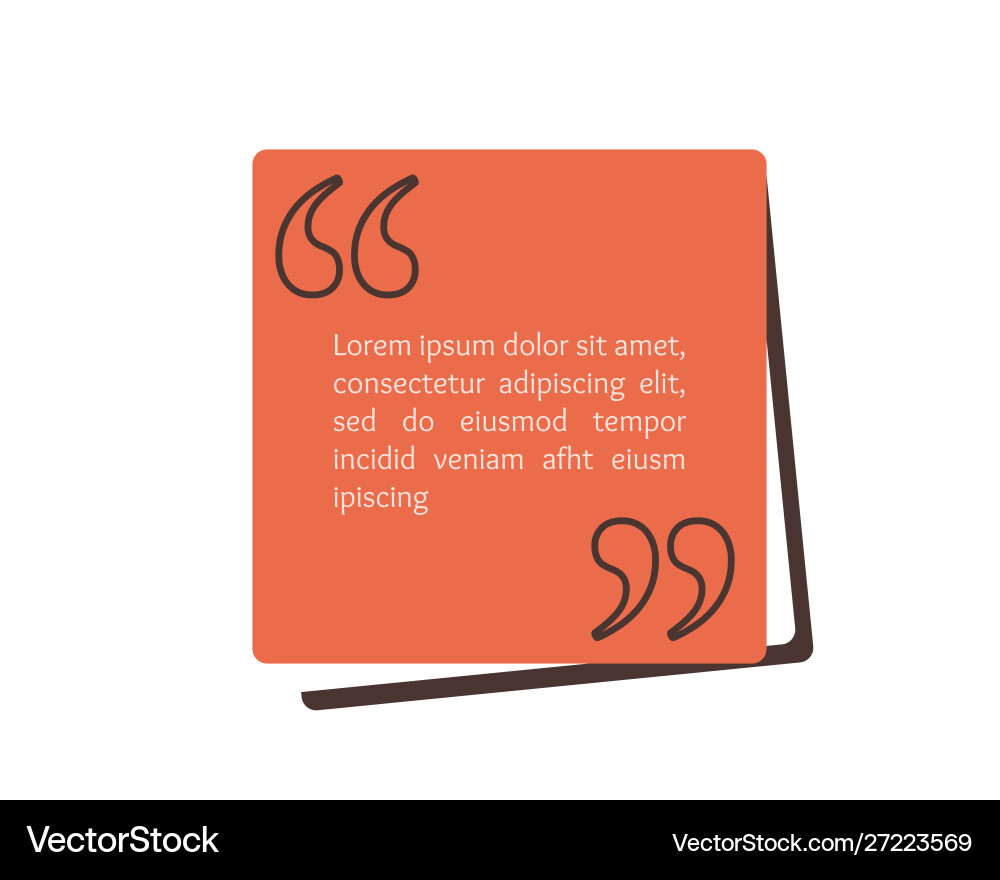Quote text box rectangle bubble for comment mark Vector Image