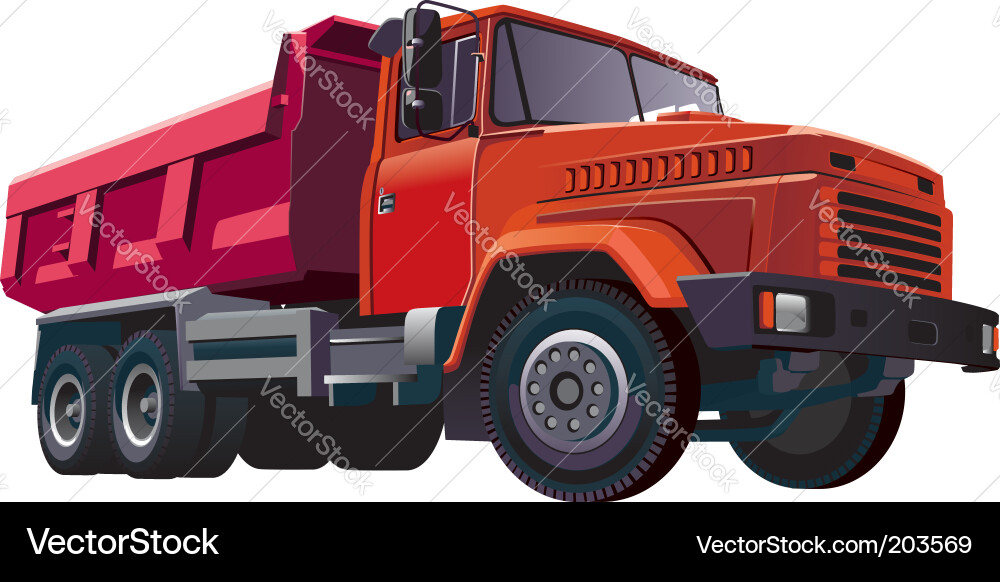 Red dumper Royalty Free Vector Image - VectorStock