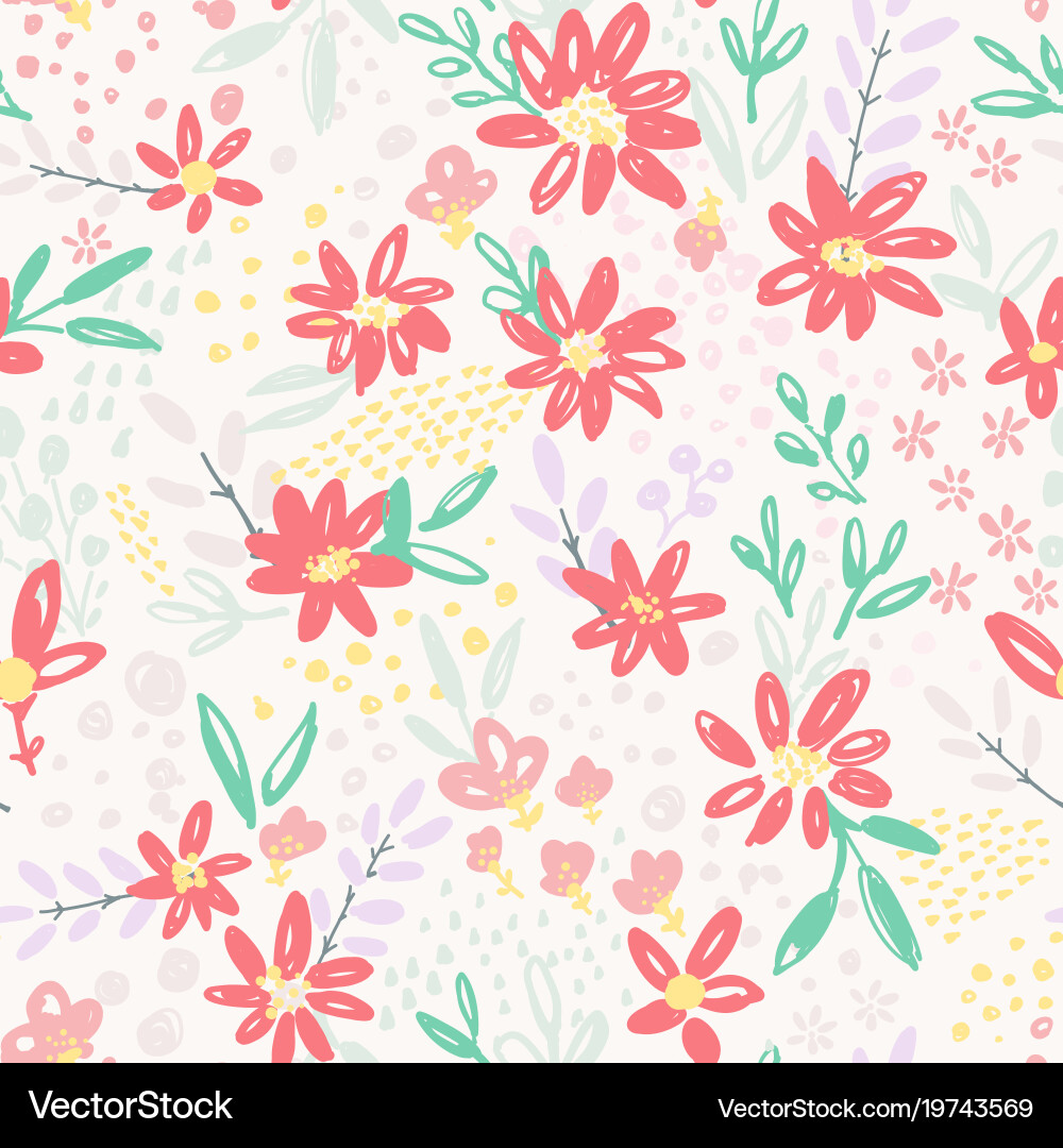 Seamless flower pattern Royalty Free Vector Image