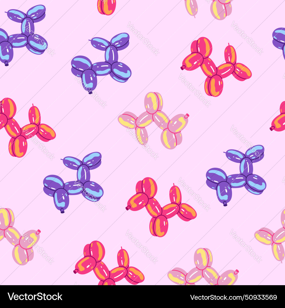 Seamless pattern of dog puppy balloon image Vector Image