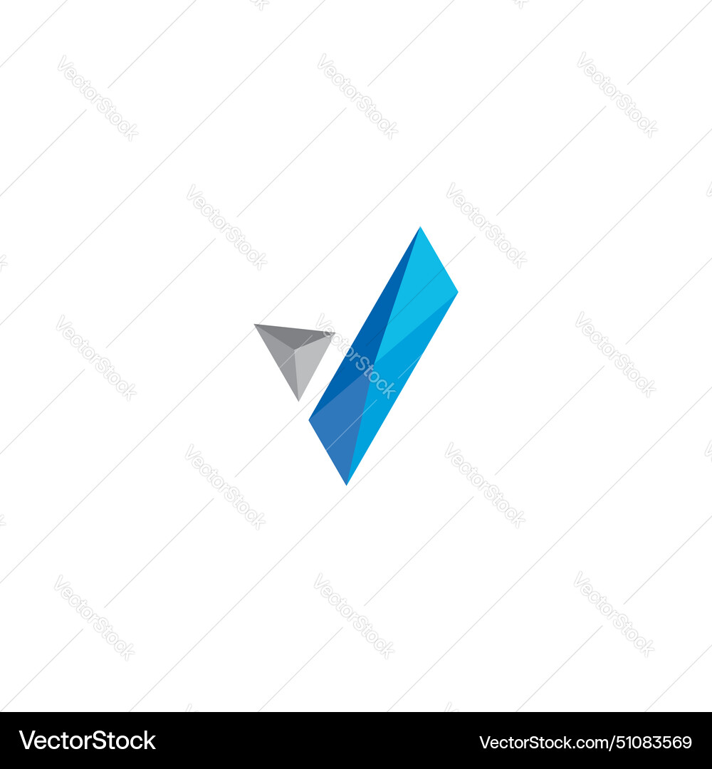 Technology logo v biographic Royalty Free Vector Image