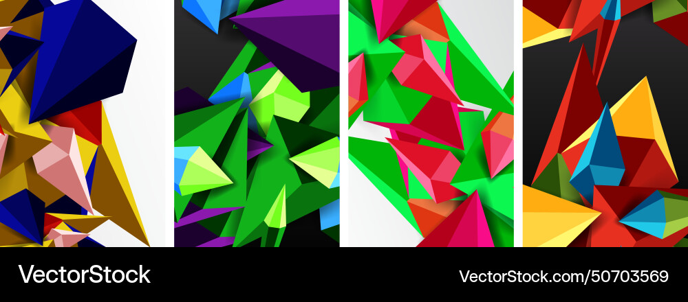 Triangle abstract concepts poster set Royalty Free Vector