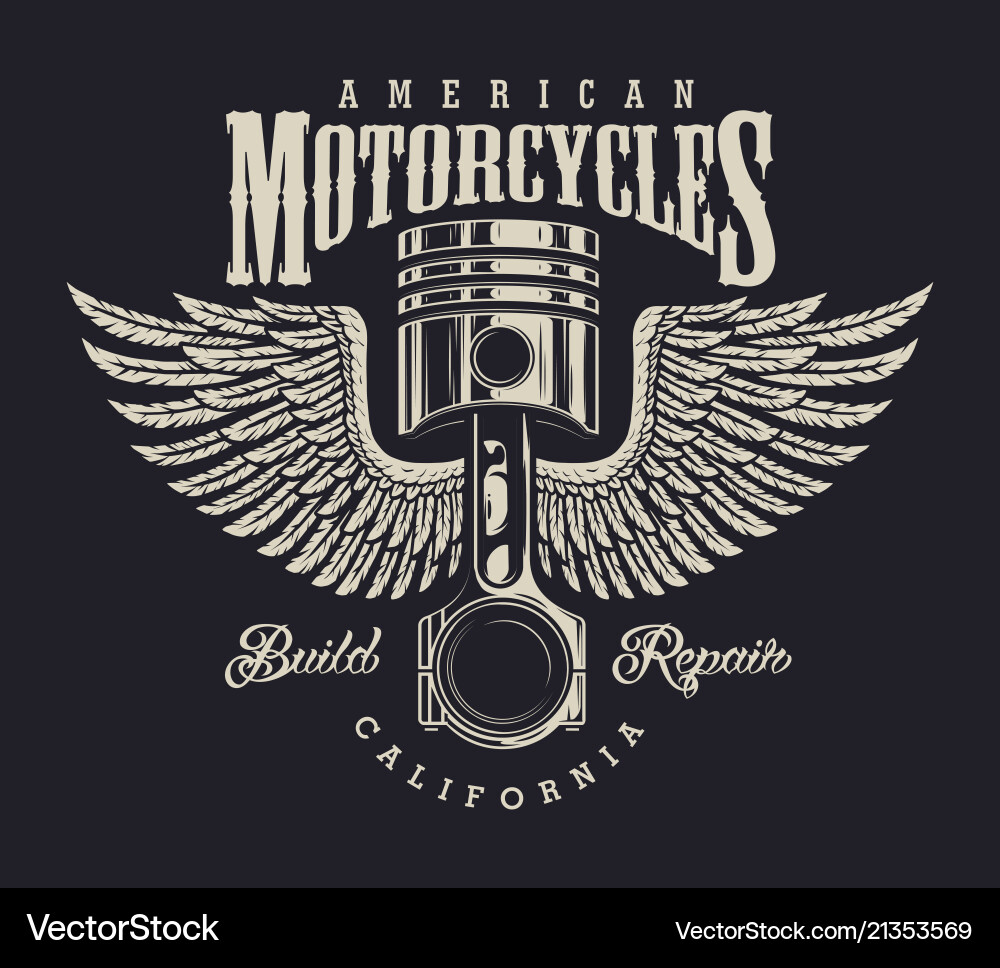 Vintage Motorcycle Repair Logo Royalty Free Vector Image