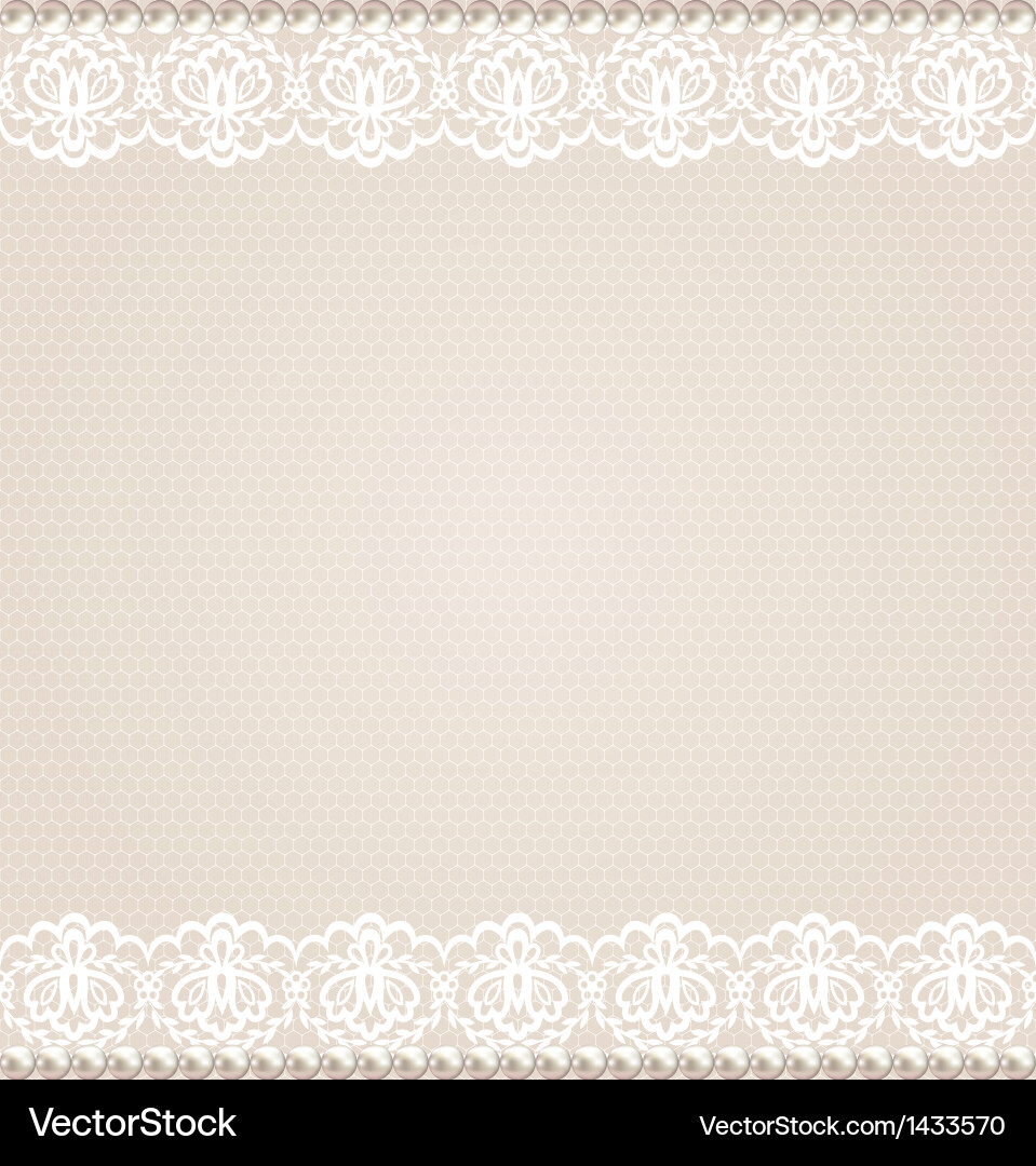 Card with lace floral border Royalty Free Vector Image