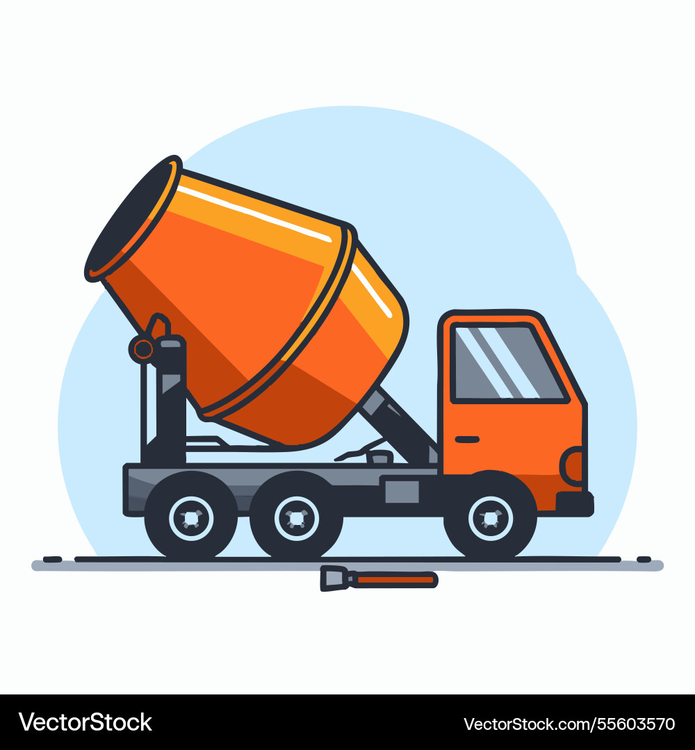 Cement mixe rwith concrete Royalty Free Vector Image