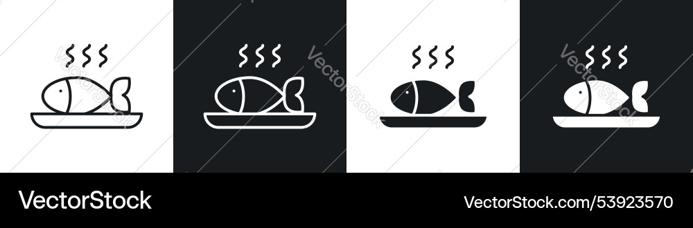 Cooked fish icon Royalty Free Vector Image - VectorStock