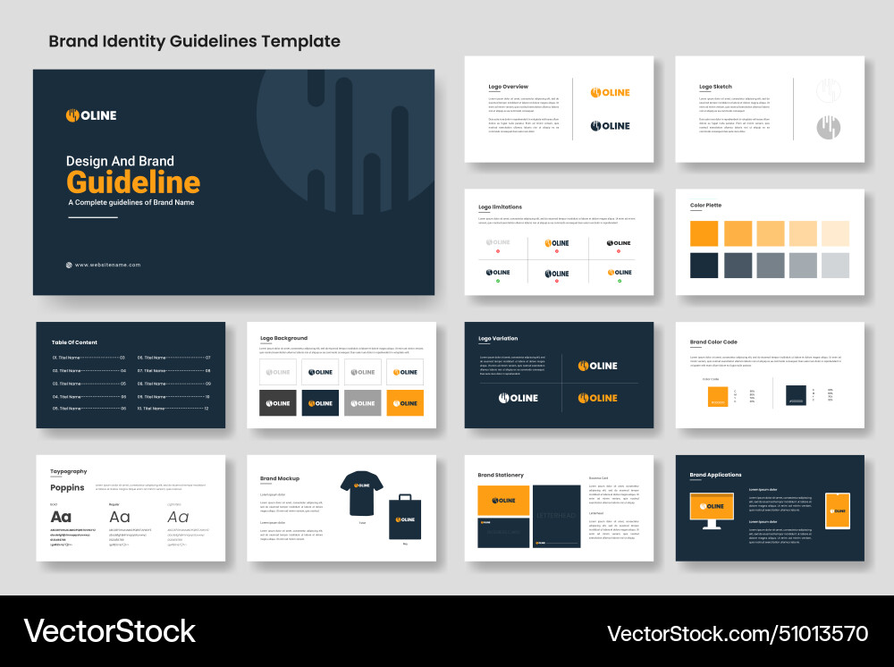 Design brand guidelines template or logo Vector Image