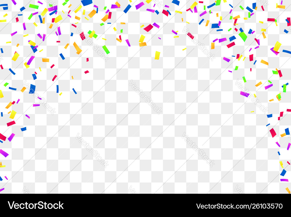 Falling confetti isolated white transparent Vector Image