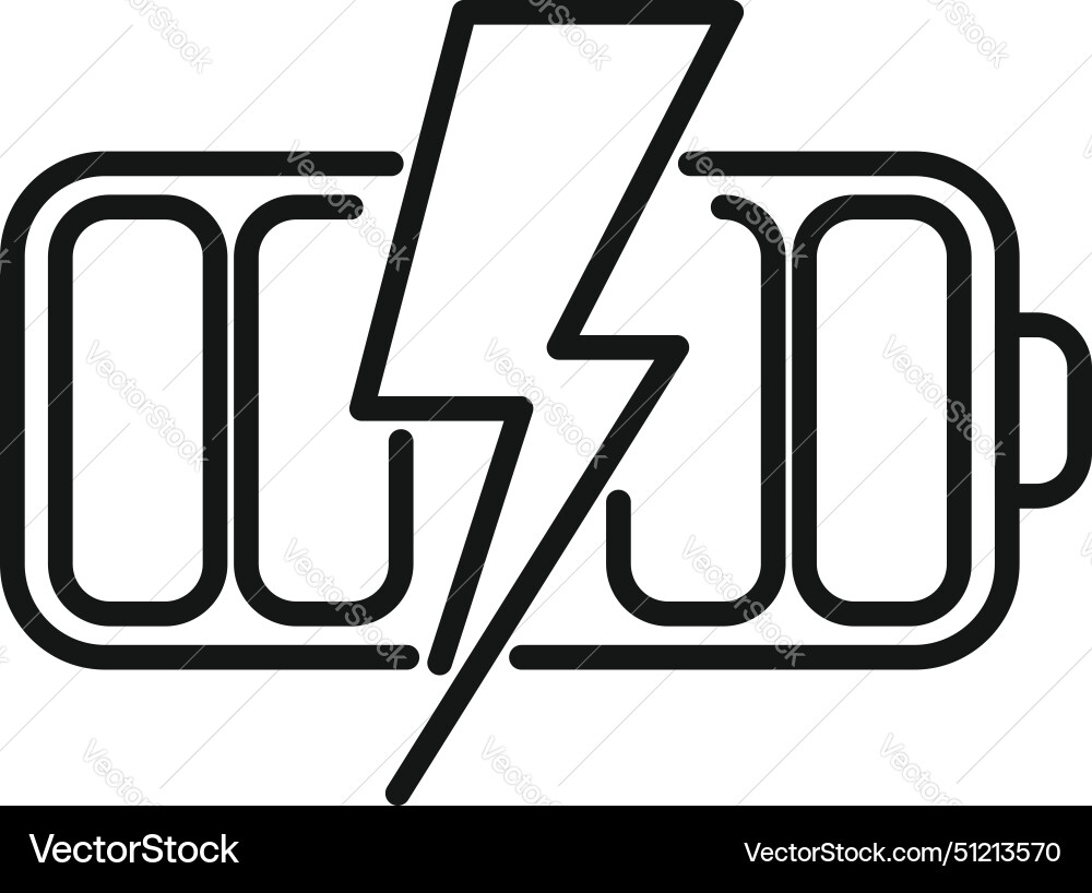 Full charging battery progress icon outline Vector Image