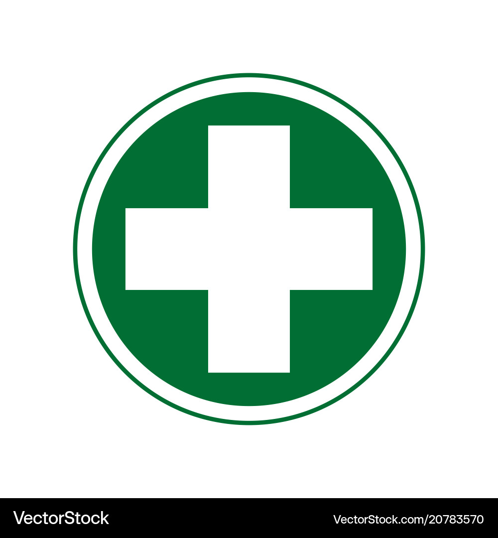Green cross medical symbol Royalty Free Vector Image