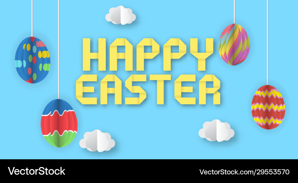 Happy easter banner template Royalty Free Vector Image