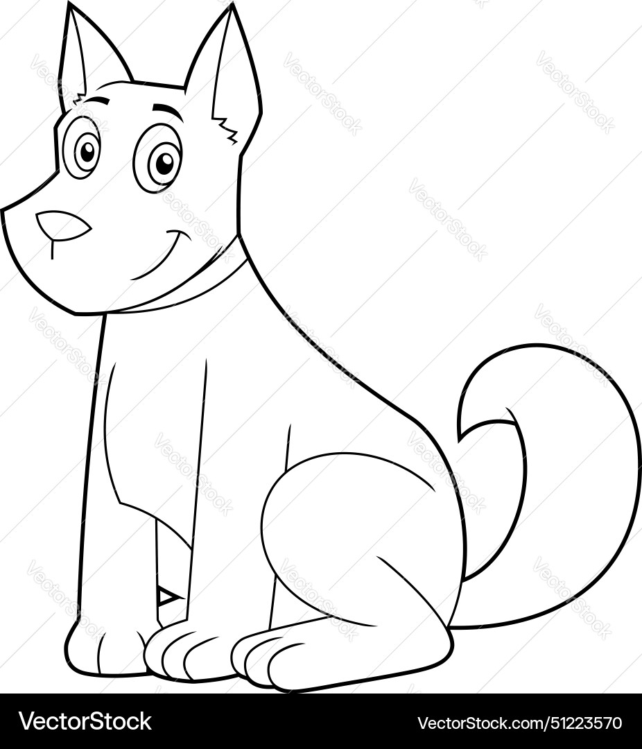 Outlined cute dog cartoon character Royalty Free Vector