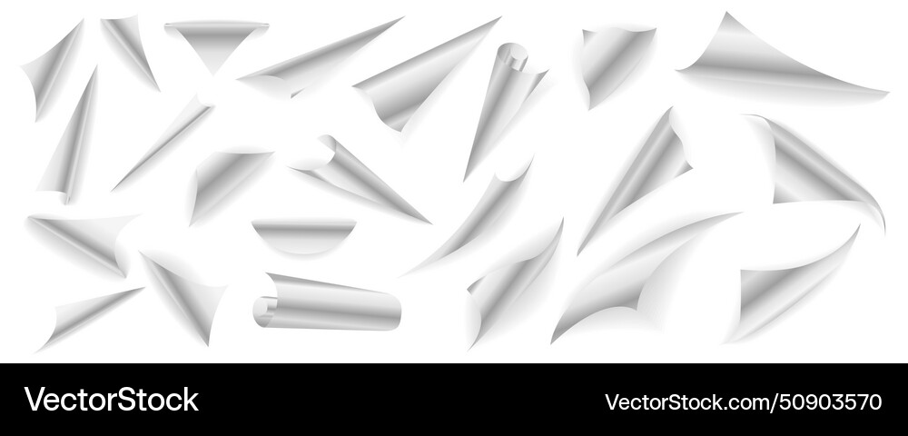 Page bent edges mega set in flat graphic design Vector Image