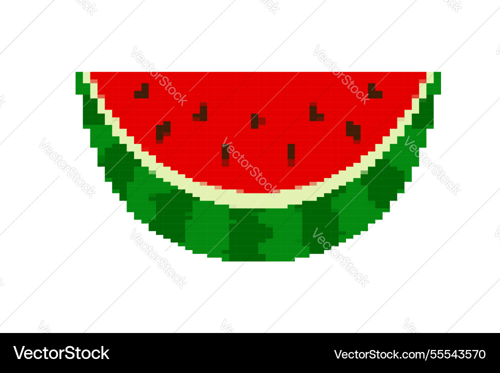 Pixel watermelon fruit pixilated Royalty Free Vector Image