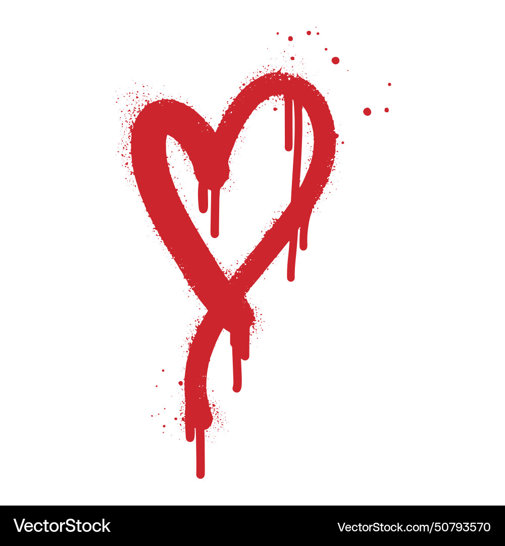 Spray painted graffiti heart sign Royalty Free Vector Image