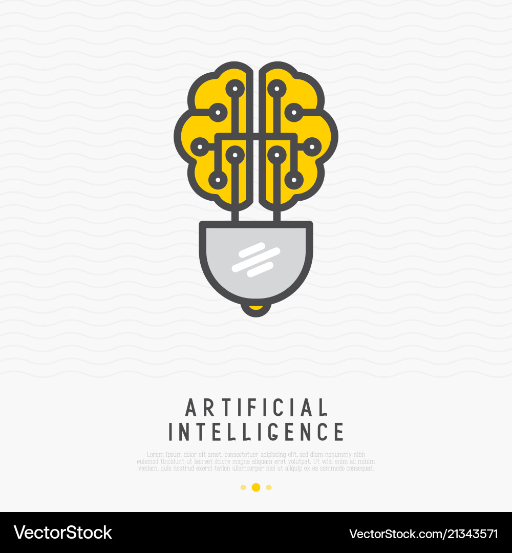 Artificial Intelligence Brain Icon Royalty Free Vector Image