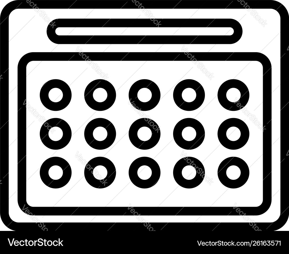 Calendar with round dates icon outline style Vector Image