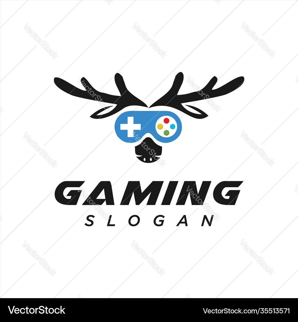 Deer game logo design template animal concept Vector Image