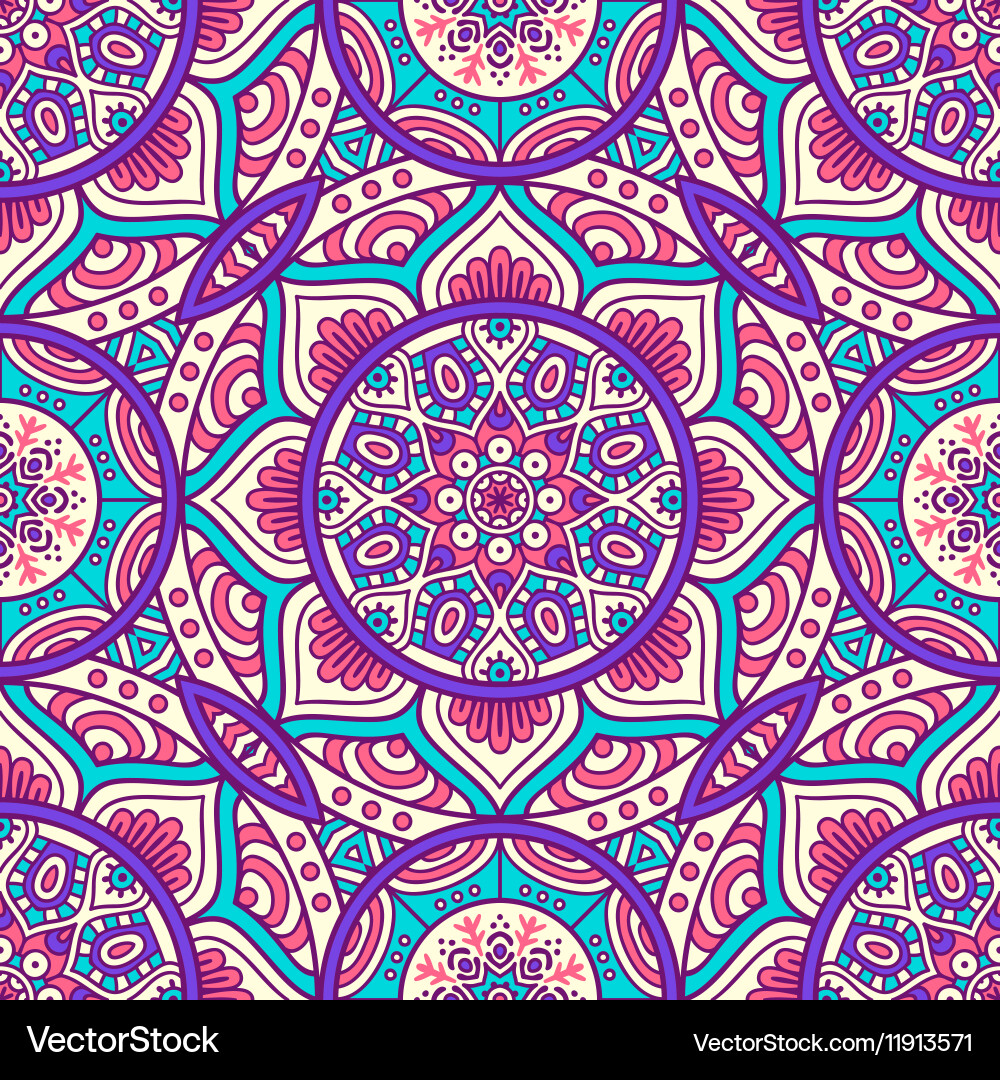 Ethnic floral seamless pattern Royalty Free Vector Image