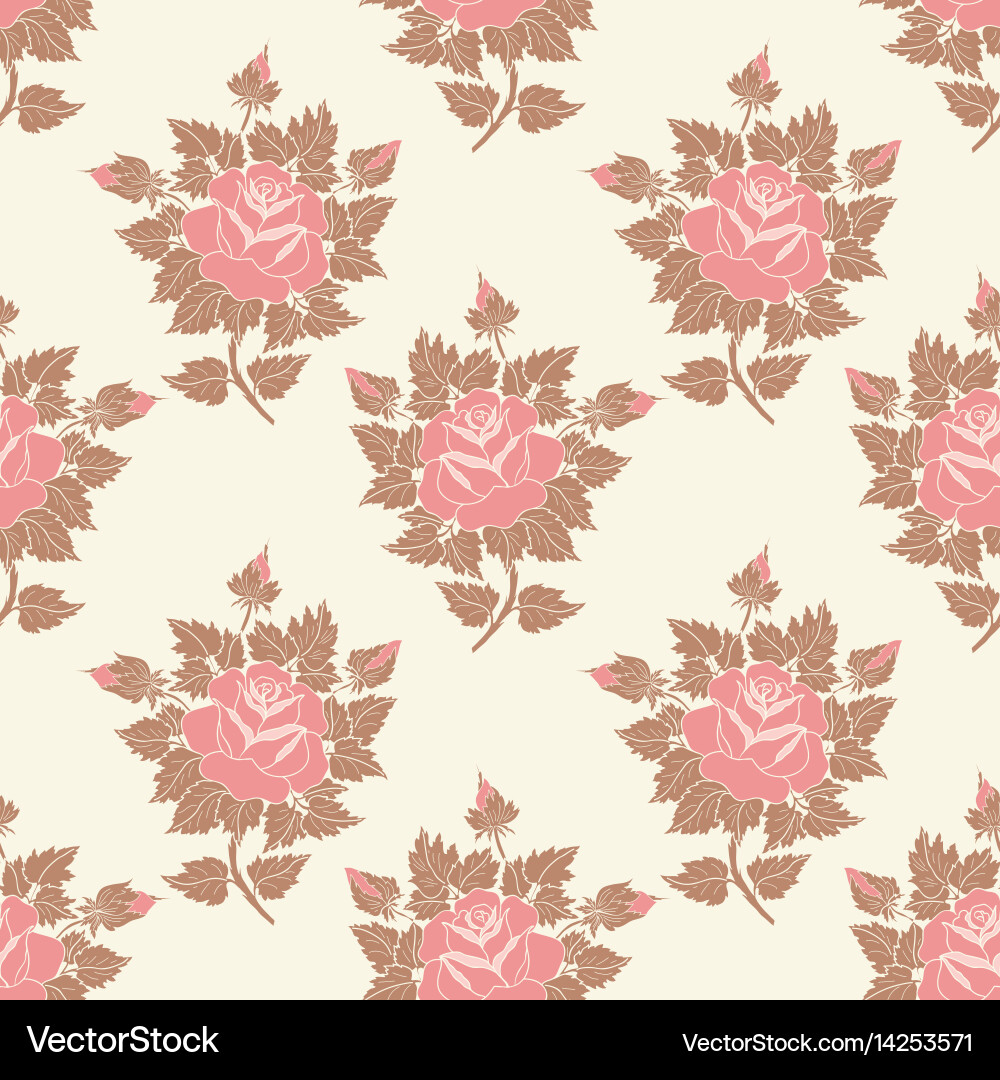 Floral Rose Seamless Pattern Royalty Free Vector Image