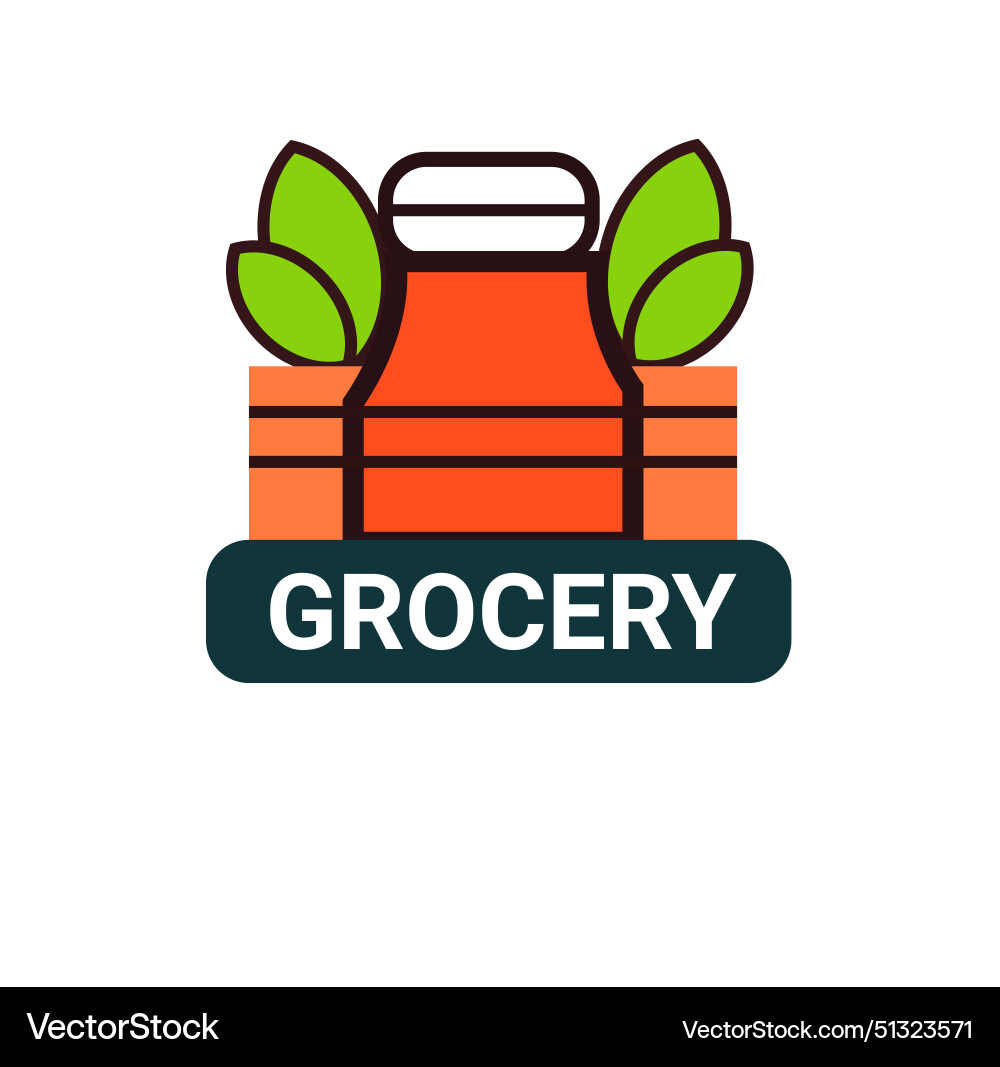 Grocery shop logo design Royalty Free Vector Image
