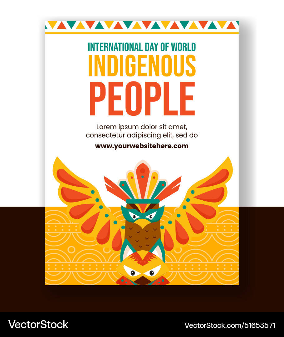 Indigenous people day vertical poster flat Vector Image