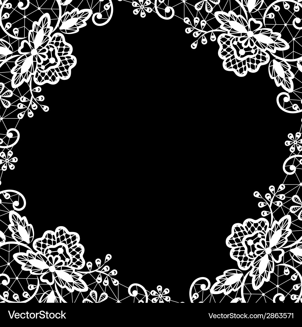 Lace on black background Royalty Free Vector Image