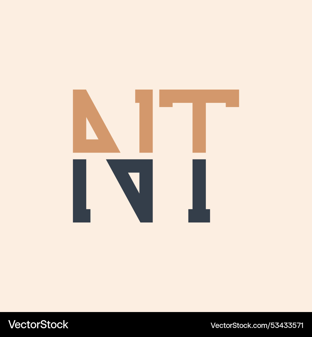 Modern nt letter logo design creative Royalty Free Vector