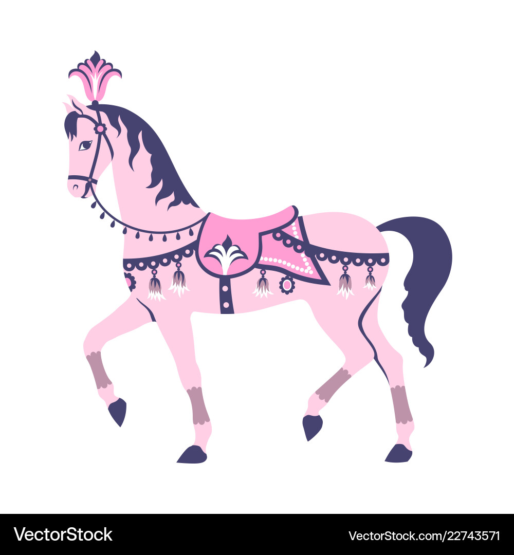 Pink carousel horse Royalty Free Vector Image - VectorStock
